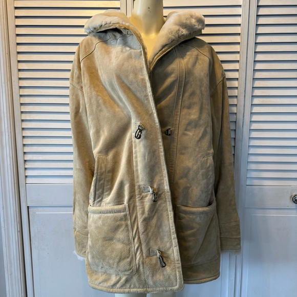 Charles Klein | Jackets & Coats | Vintage Charles Klein Beige Shearling ...